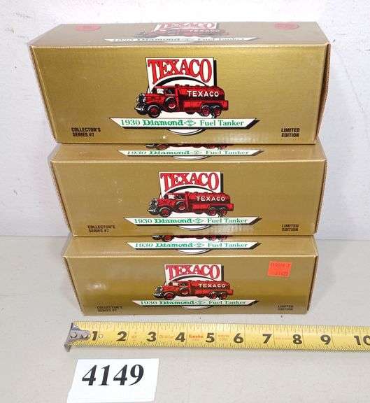 (3) ERTL diecast Texaco collector tanker banks in boxes - Mark Van Hook ...