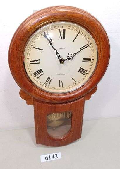 Linden oak case Westminster Chime battery operated wall clock - Mark ...