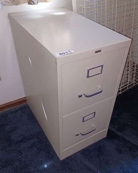 Two-drawer metal letter size file cabinet - Mark Van Hook, Auctioneer
