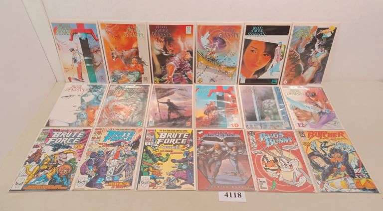(18) comic books, including Blood Sword Dynasty, Brute Force, Bugs ...