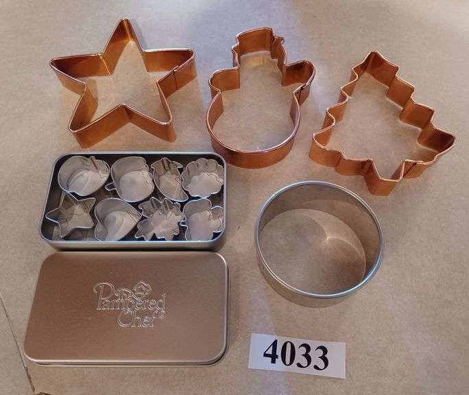Copper cookie cutters, Pampered Chef cookie/candy cutter set, biscuit ...