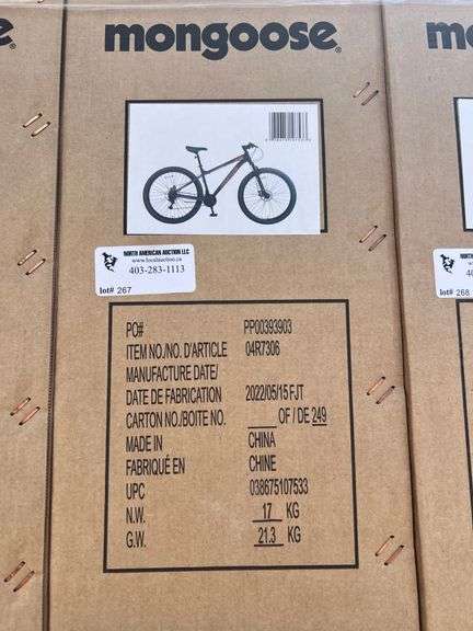 MONGOOSE 29 INCH MENS MOUNTAIN BIKE DURHAM GREY (04R7306) - North ...