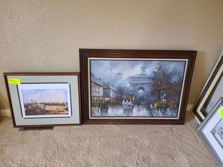 Framed Rovan Painting and Framed Print - Ness Bros Realtors & Auctioneers