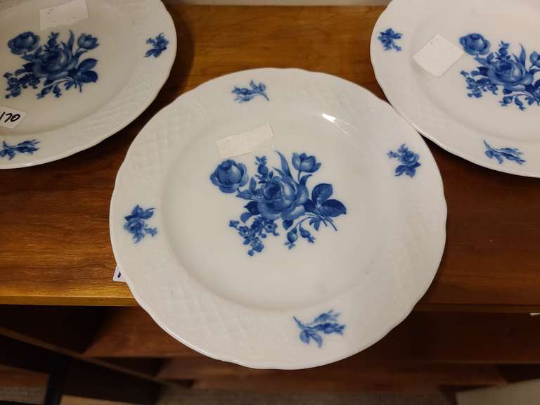 Bavaria Echt Cobalt Schumann Arzberg Germany blue rose plates - 4 ...
