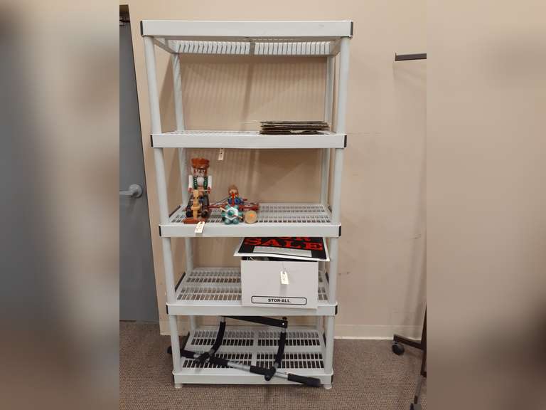 White Plastic 5-shelf Shelving Unit, 18x36x72 - Contents Not Included