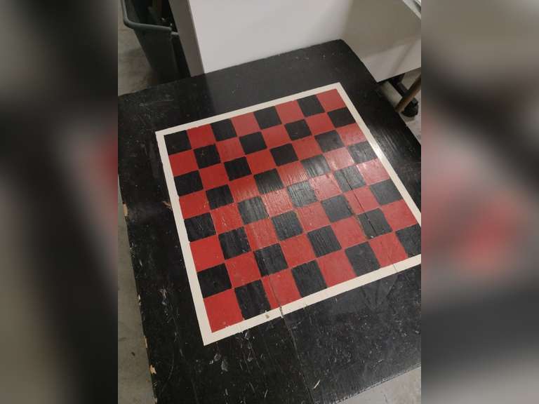 Checker board table, 28" l x 24" w x 21" t