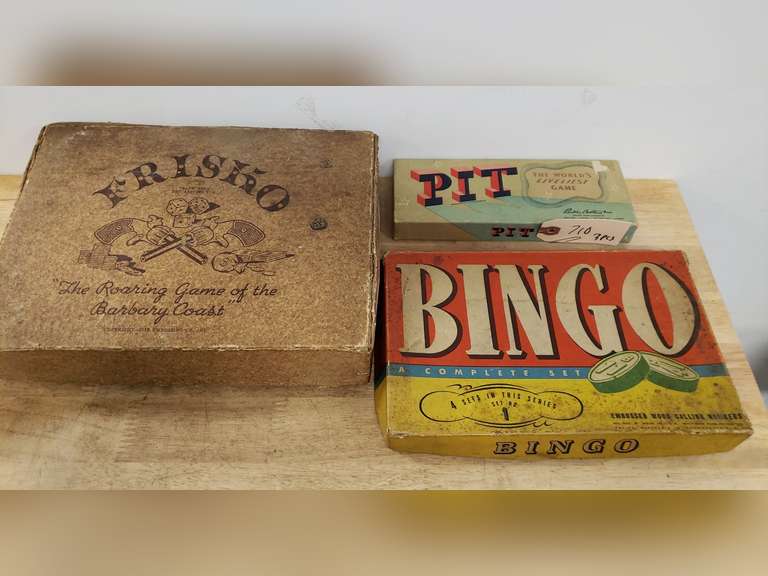 Early 1900s game sets, contents unverified