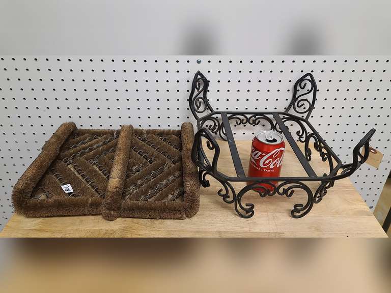 Black metal stand. Boot scraper. - Northern Kentucky Auction, LLC