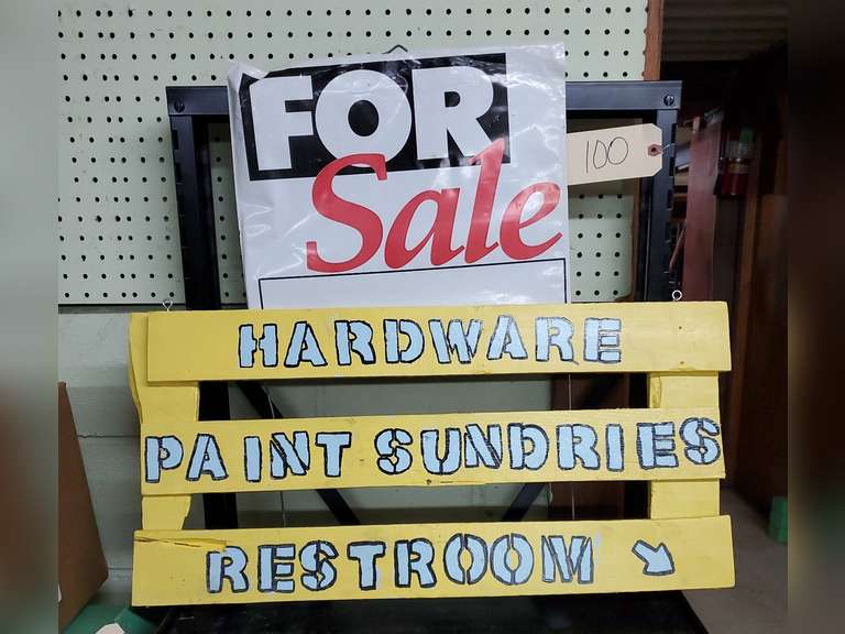 Plastic For Sale Sign and Bruce's Directional Sign - Hardware, Paint ...