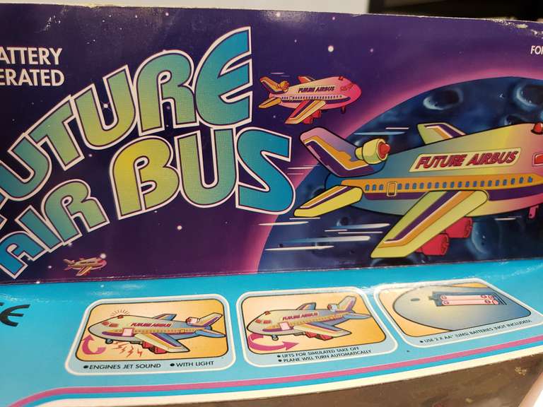 Battery operated future air bus toy.