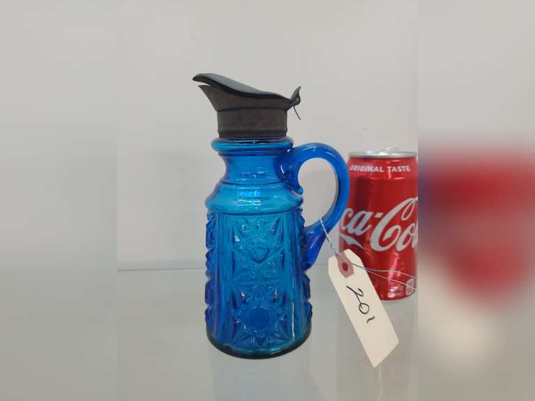 Old Blue Syrup Jug