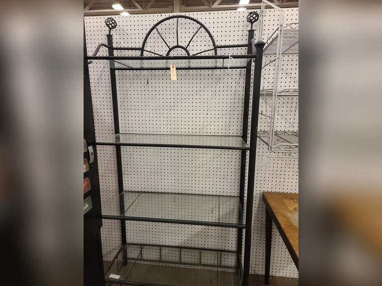 4 Shelf wrought iron kitchen display rack. Approximately 36" W x 15" D ...
