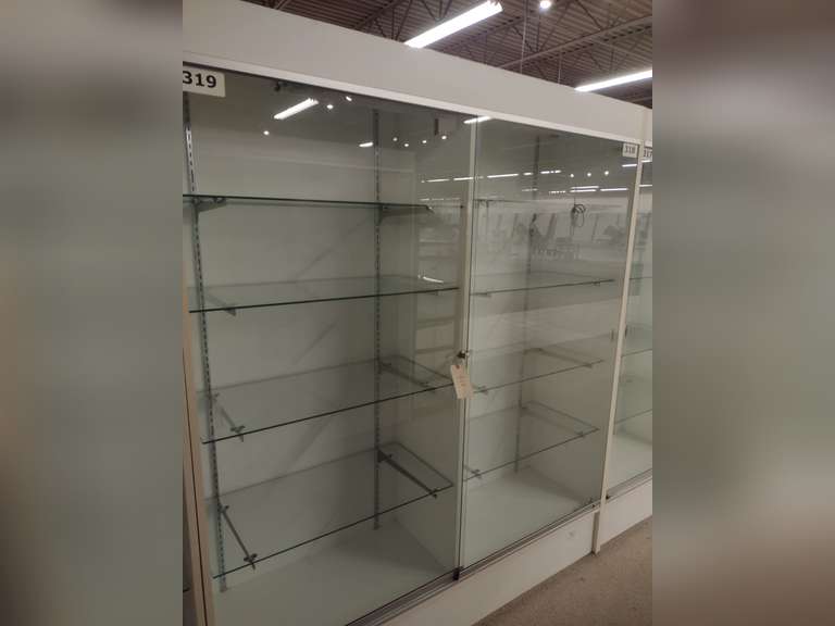 Wall lighted Showcase, double glass locking doors, 8 adjustable glass ...