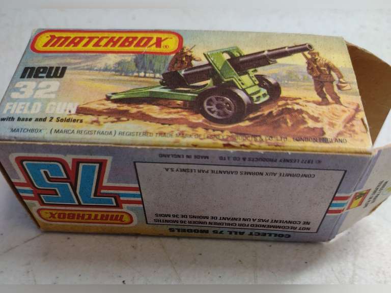1977 Matchbox #32 Field Gun in box.