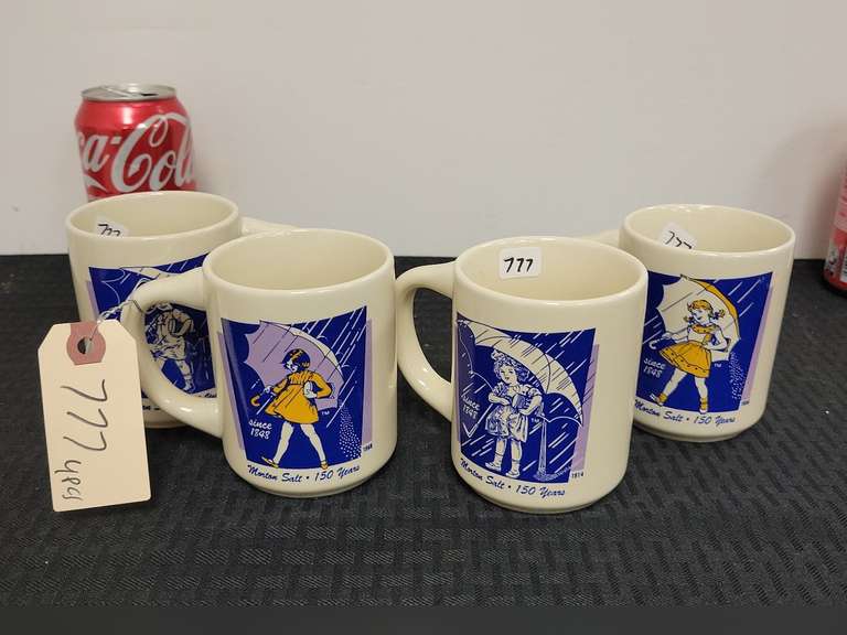4 Morton Salt 150 Years Mugs - Northern Kentucky Auction, LLC