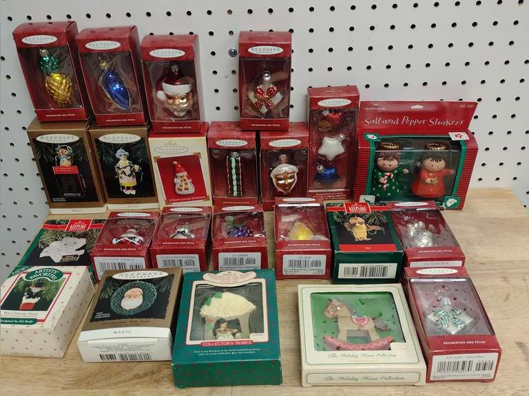 Hallmark ornaments, 1980- 2000 range, contents verified.