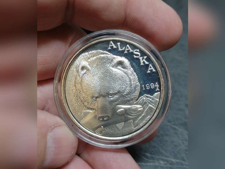 1994 Alaska Mint .999 fine silver coin. Serial number 4651. - Northern ...