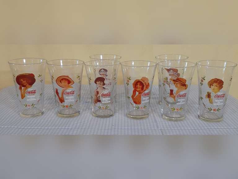 Set of 8 Coca-Cola Magnificent Ladies Collector Glasses Series I ...
