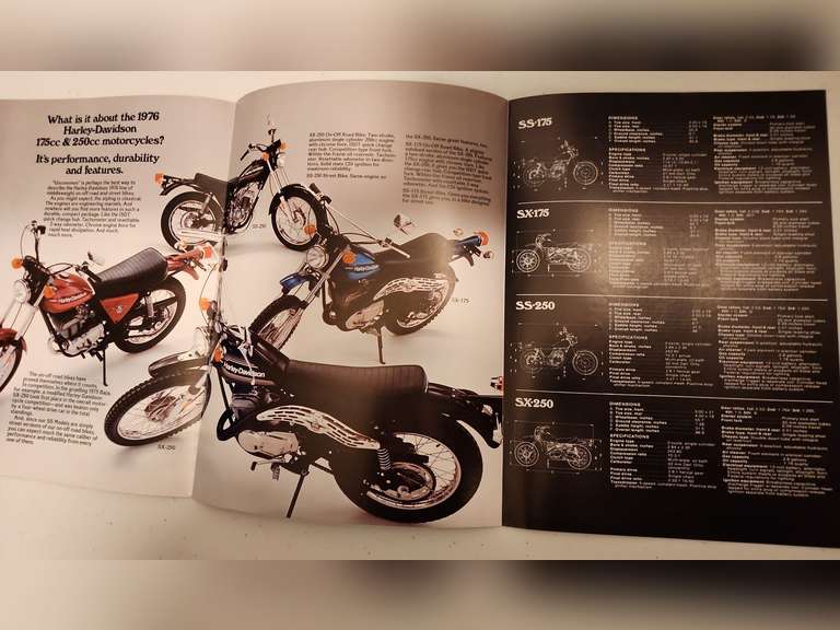 1976 Harley Davidson motorcycle brochures-125cc to 250cc - Northern ...