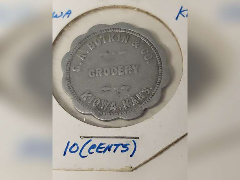 Kansas Trade tokens, Small towns, Circa 1905-1950, 12 Pieces