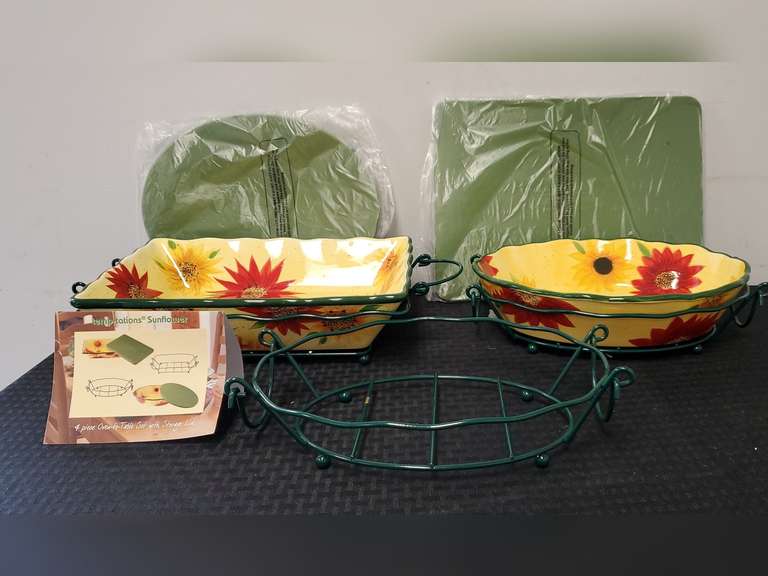 Temp-tations Sunflower 4 pcs oven to table with storage lids - Northern ...