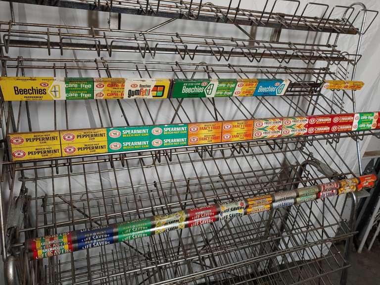 Store gum and candy rack display, approximately 39 in wide and 54 in tall