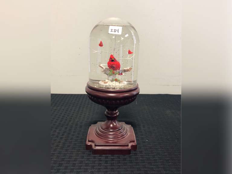 Red Cardinal on Pedestal Glitter Water Globe Figurine - Northern ...