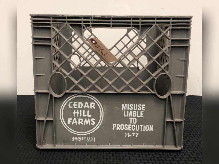 Cedar Hill Farms Vintage Gray Milk Crate - Northern Kentucky Auction, LLC