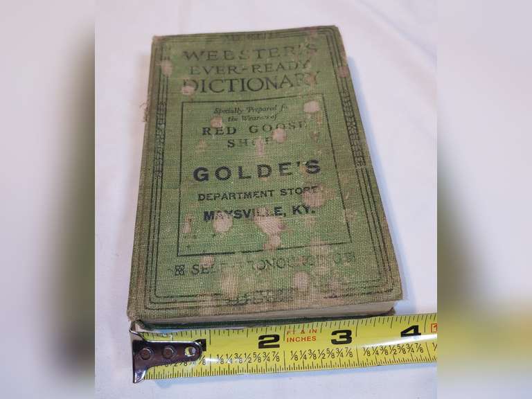 Webster's Dictionary Red Goose shoe advertising Golde's department ...