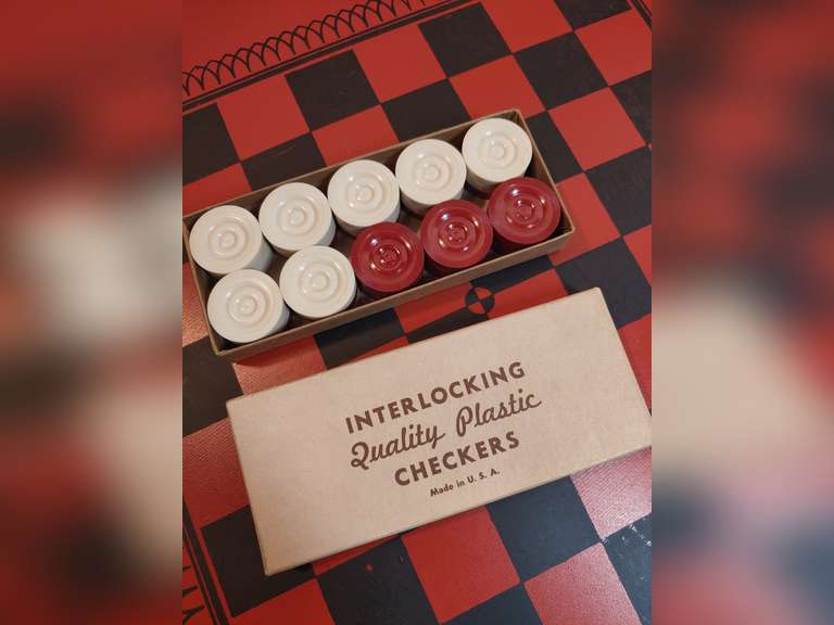 Old spinning checkerboard with checkers - Northern Kentucky Auction, LLC