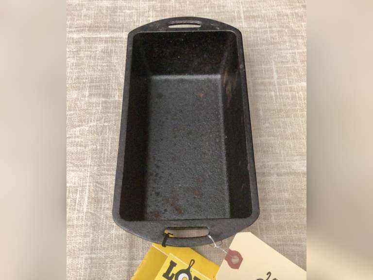8” Lodge cast iron loaf pan.