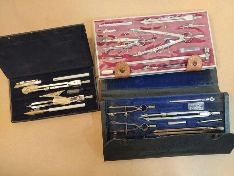 Three sets of drafting instruments tools - Northern Kentucky Auction, LLC