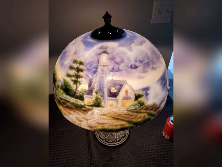 Tiffany style "A Light in the Storm" by Thomas Kinkade Table Lamp