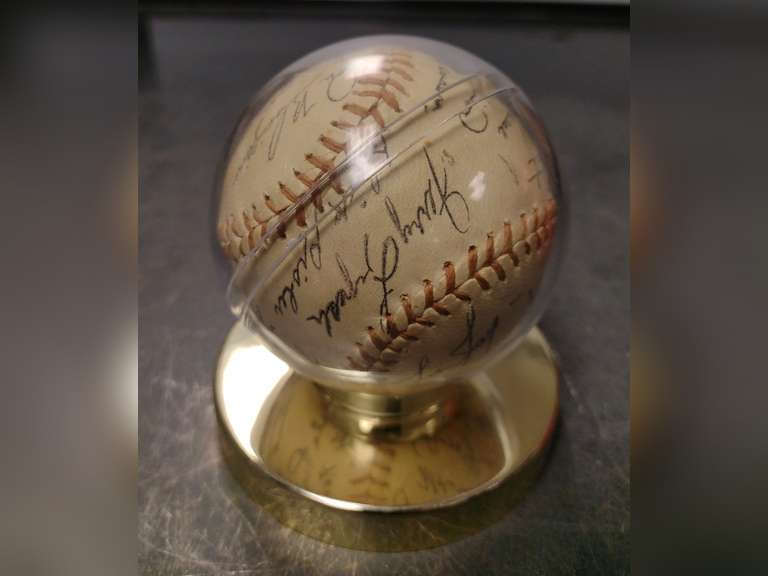 Stamped Autographed baseball, believed to be the 1961 World Series team ...