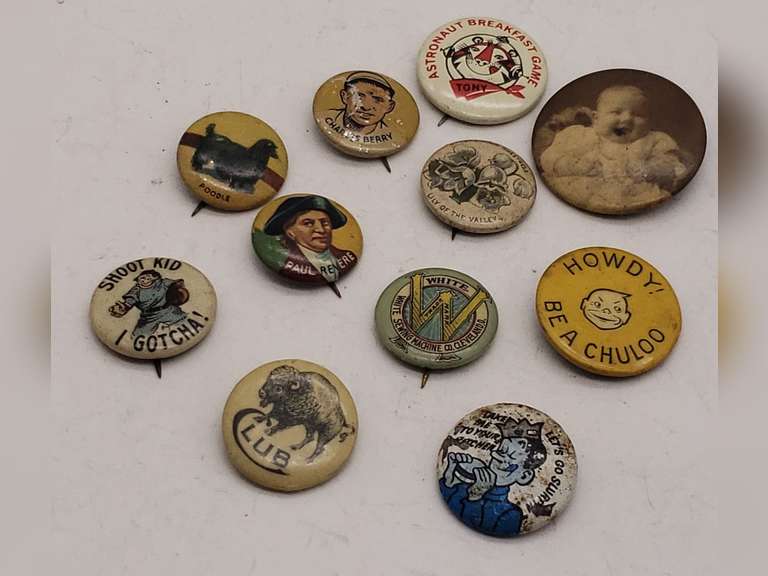 Group Of Circa 1905-1945 Pinback Buttons, Sports, Clubs & Advertising