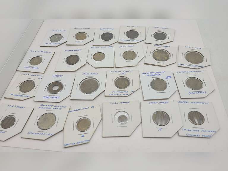 (23) Spiel-Marke Counter - Gaming Tokens (Most are European) Many Circa ...