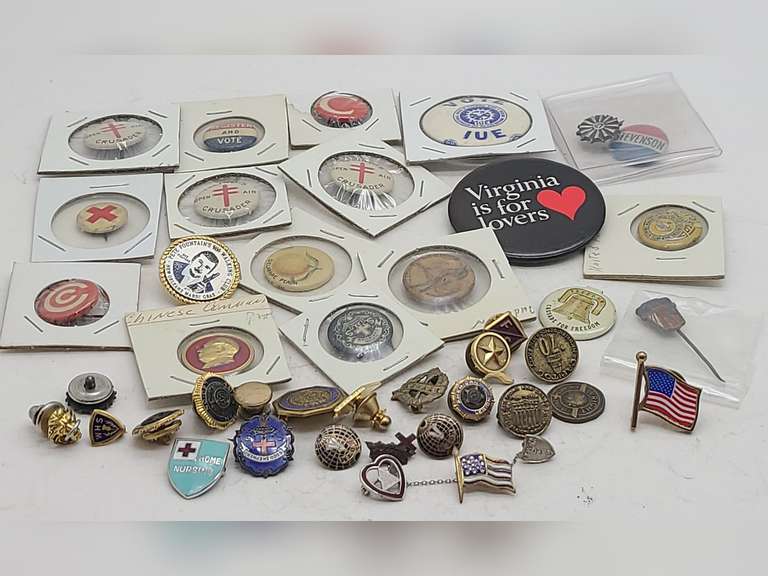 Group of Various American Post & Pin - Back Pins