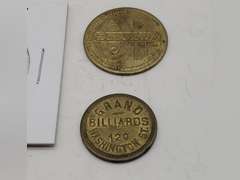 Group of U.S. Billiard Hall Tokens (Good for Vintage Tokens) - Northern ...