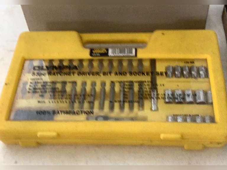 Olympia Ratchet Driver, bit & socket set, electrical box (couldn’t open ...