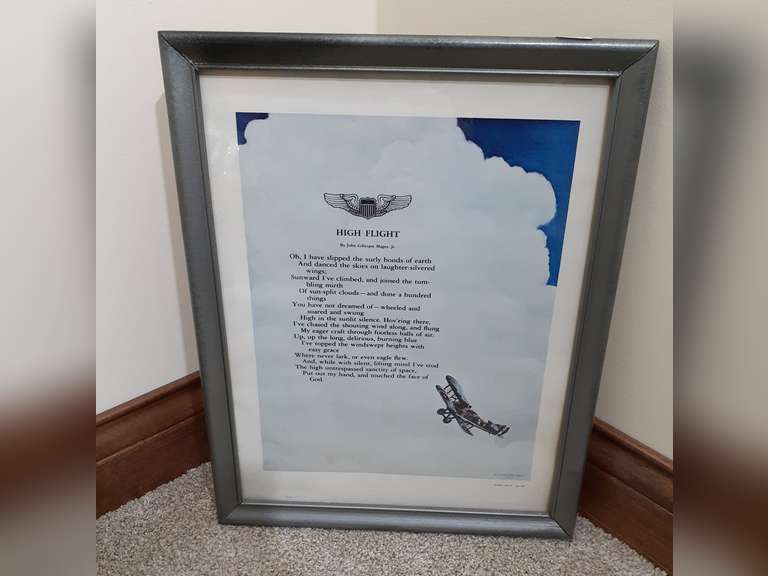 Framed "High Flight" Poem - 16"×12"