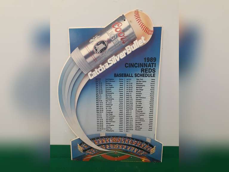 Coors Light 1989 Cincinnati Reds Baseball Schedule Cardboard Standup ...