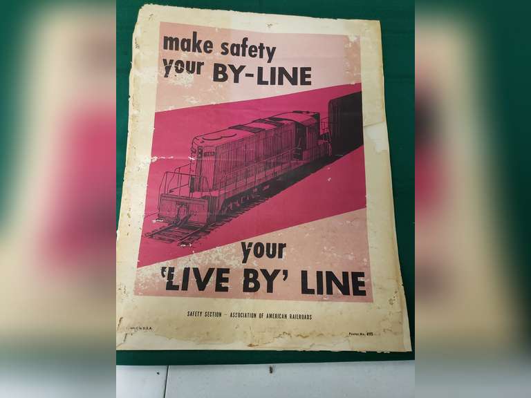 6 Railroad safety posters, 16x22in