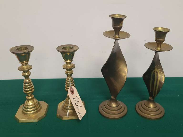Assorted brass candlesticks - Northern Kentucky Auction, LLC
