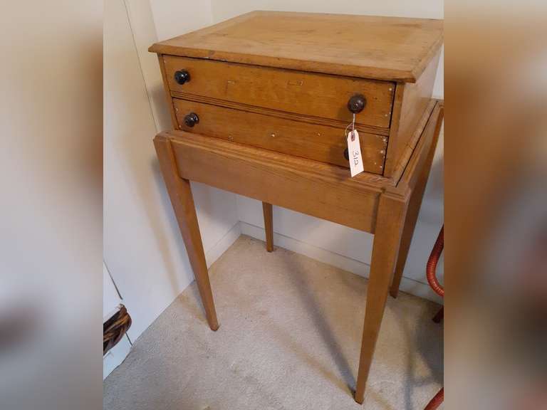 Antique 2 Drawer Wooden Spool/Thread Cabinet - 35"×21"17"