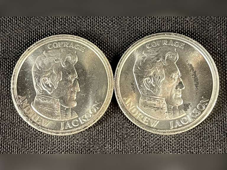 2-½ Oz (1oz total wt) .999 1978 Silver Andrew Jackson Liberty Lobby Coins