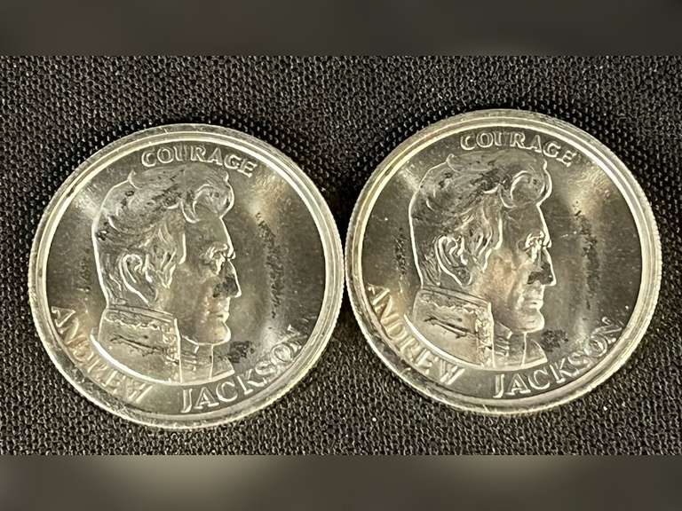 2-½ Oz (1oz total wt) .999 1978 Silver Andrew Jackson Liberty Lobby Coins