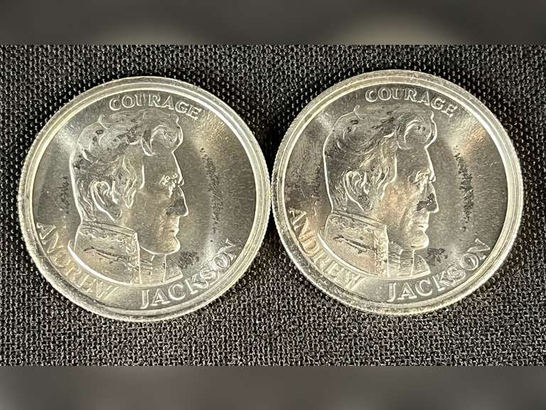 2-½ Oz (1oz total wt) .999 1978 Silver Andrew Jackson Liberty Lobby Coins