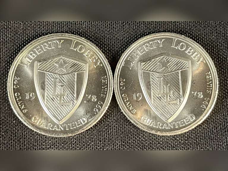 2-½ Oz (1oz total wt) .999 1978 Silver Andrew Jackson Liberty Lobby Coins