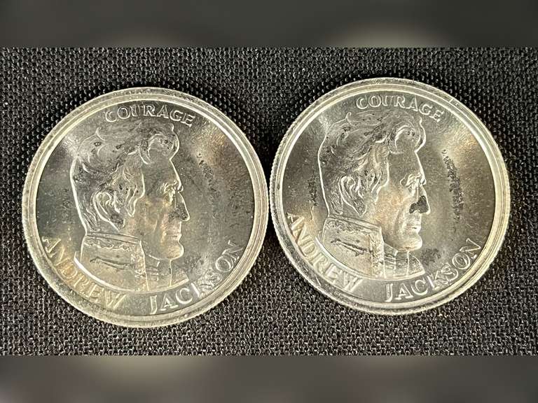 2-½ Oz (1oz total wt) .999 1978 Silver Andrew Jackson Liberty Lobby Coins