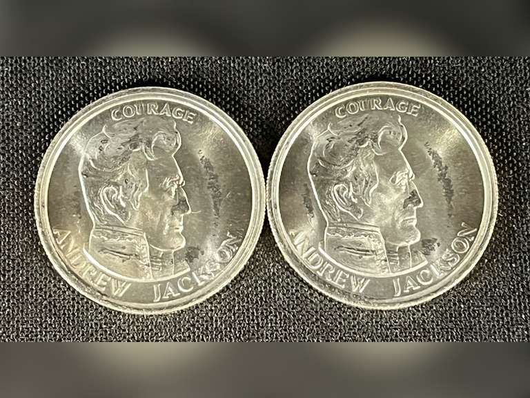2-½ Oz (1oz total wt) .999 1978 Silver Andrew Jackson Liberty Lobby Coins